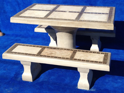 Laguna Precast - Concrete Tables Sets with plain, tile or granite ...